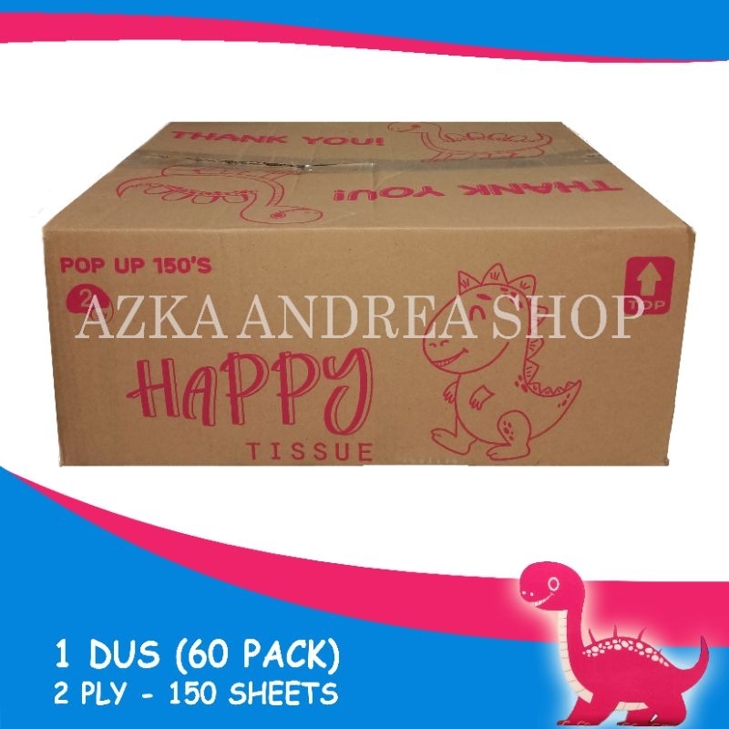 Jual Tissue Pop up HAPPY 1 karton (ISI 60 PACK) | Shopee Indonesia