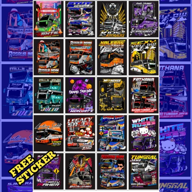 Jual CETAK STICKER BUSMANIA HOLOGRAM 20 PCS / STIKER BUS BASURI V2 ...