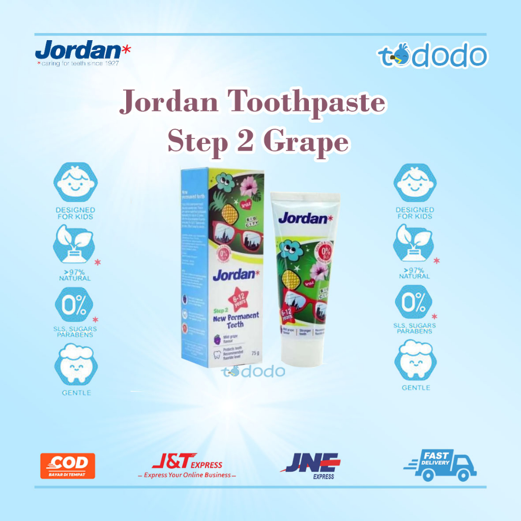 Jual Jordan Kids Toothpaste - Pasta Gigi Step 2 Grape (75GR) | Shopee ...