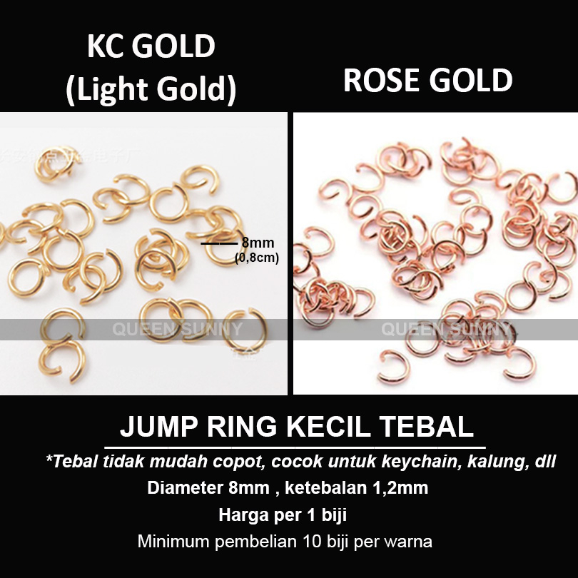 Jual CONNECTOR RING ROSE GOLD/KC GOLD 8MM Jump Ring Bulat Kecil ...