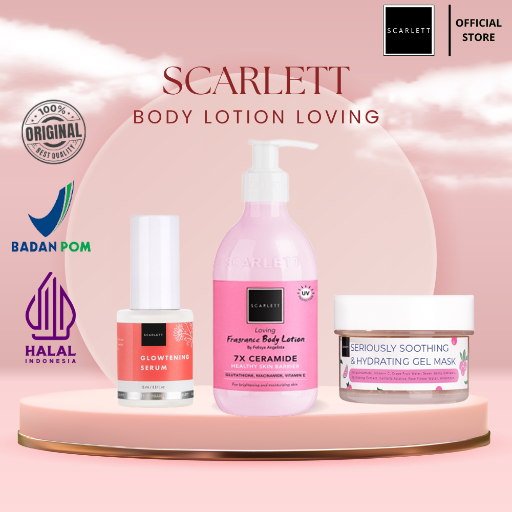 Jual Scarlett Series Body Lotion Glowtening Serum & Mask Soothing ...