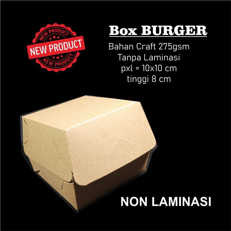 Jual box packaging kraft coklat untuk burger, dimsum, snack, camilan ...