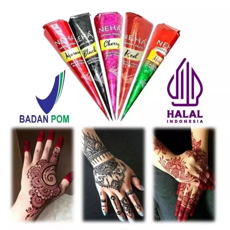 Jual PACAR KUKU HALAL HENNA NEHA BPOM 𝗠𝗖𝗡 DNK | Shopee Indonesia