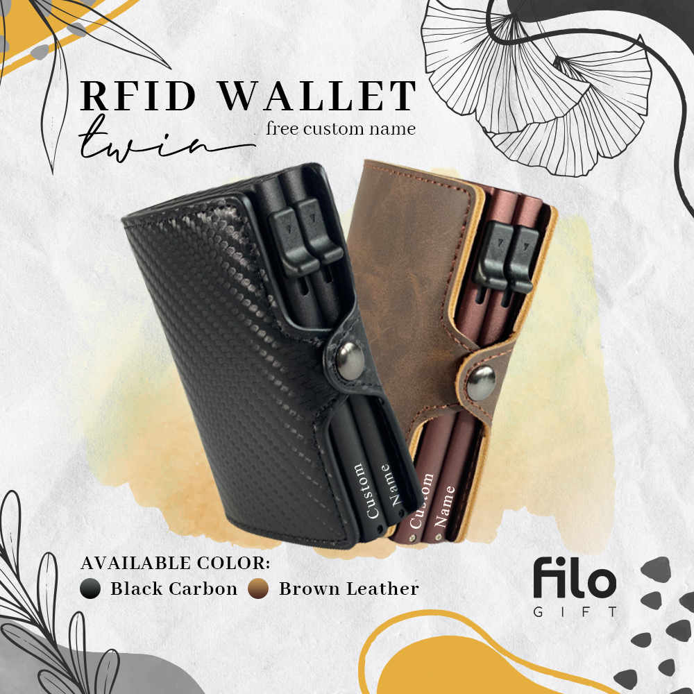 Jual Dompet Kartu RFID Twin - Custom Gift - GARANSI GANTI BARU | Shopee ...