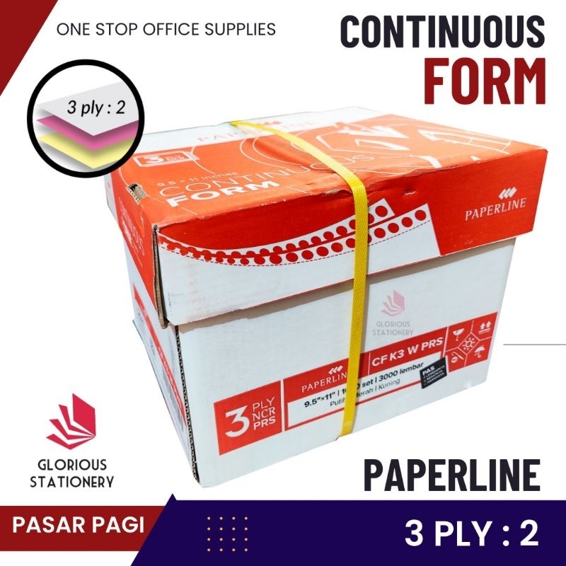 Jual Kertas Continuous form 9,5x11 3ply bagi 2 merk Paperline | Shopee ...