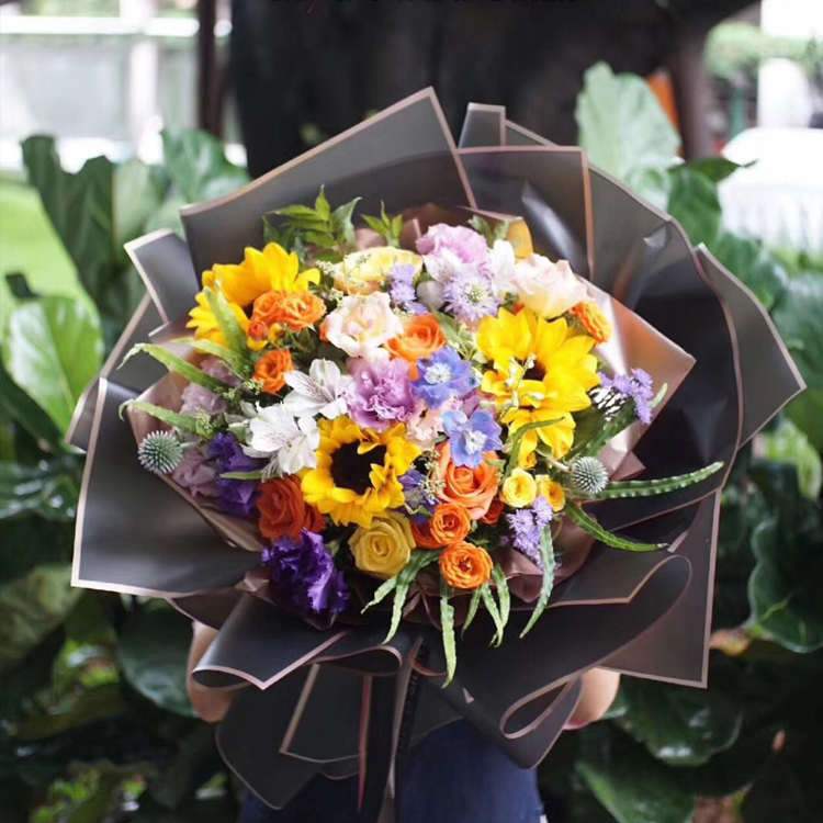 Jual Kertas Buket Bunga List Gold Line Emas Flower Wrapping Cellophane ...