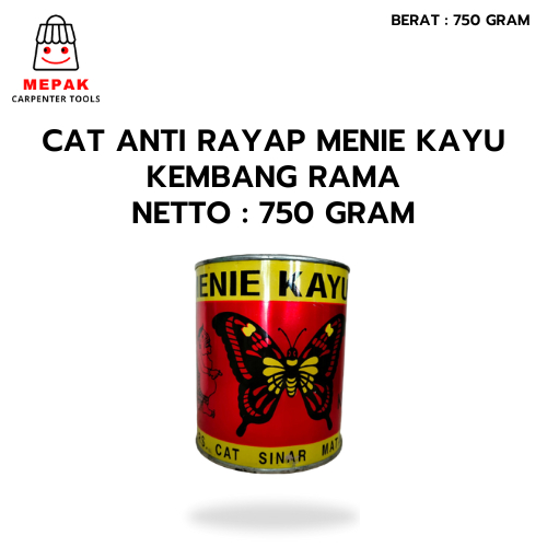 Jual Cat kayu anti rayap MENIE KAYU kembang rama Cat kayu 750 gram 1kg ...
