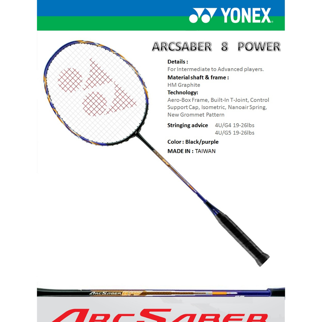 Jual Raket Badminton Yonex Arcsaber 8 Power | Shopee Indonesia