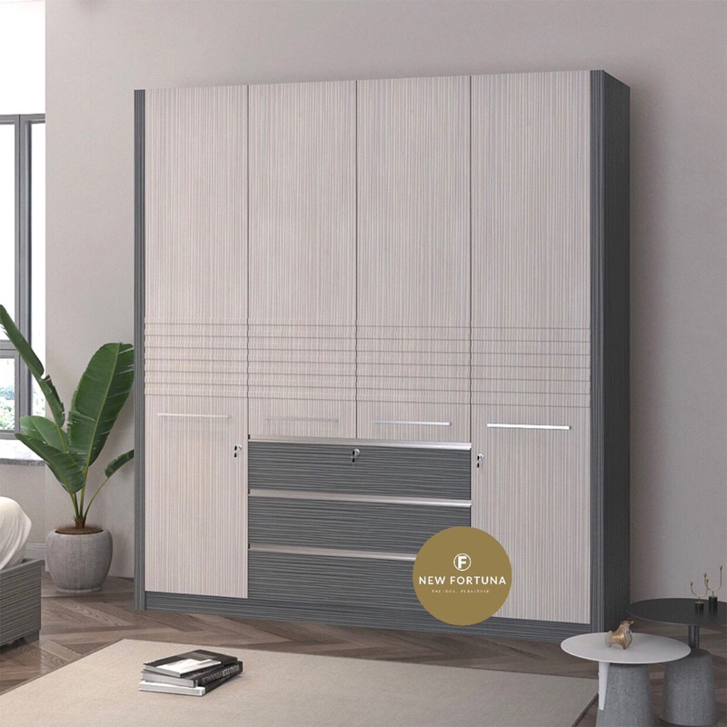 Jual LEMARI WARDROBE 4 PINTU | Shopee Indonesia