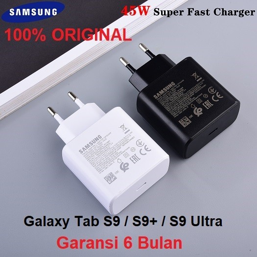 Jual Charger Samsung Tab S9 S9+ S9 Ultra Tab S9 FE 45W Super Fast Charging Original | Shopee ...