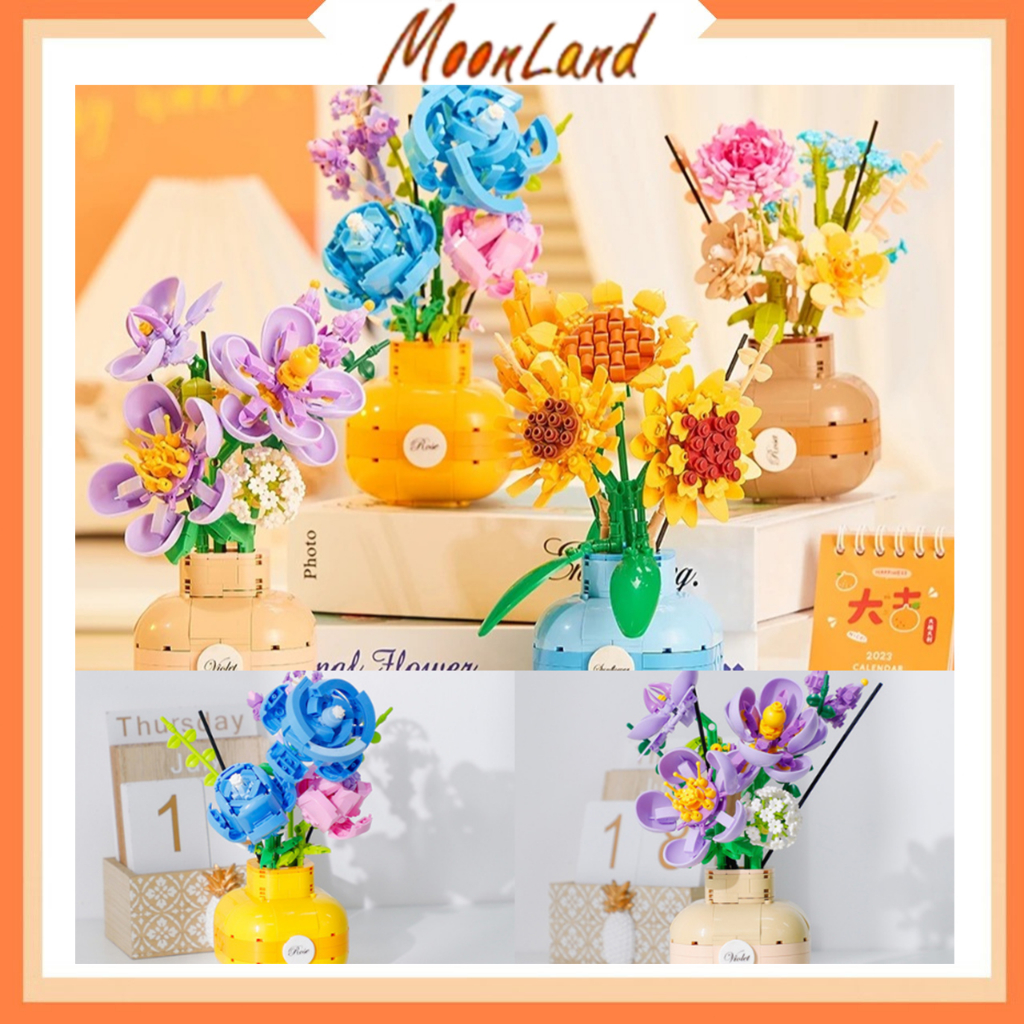Jual Mainan Brick Balok Buket Bunga Blok Susun Bangunan Flower Bouquet ...
