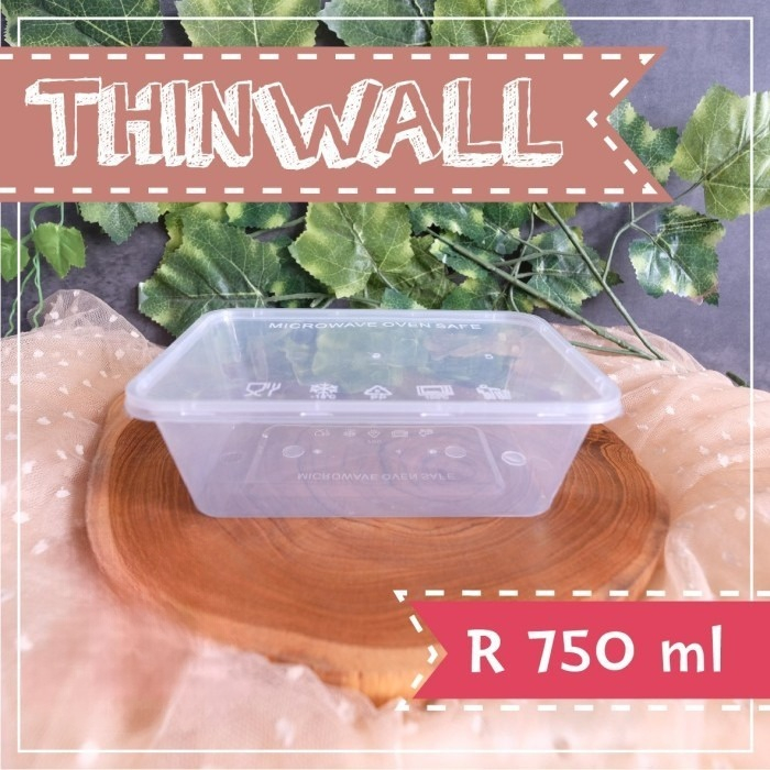 Jual Thinwall 750 Ml Persegi Panjang Kotak Makan Plastik Thin Wall