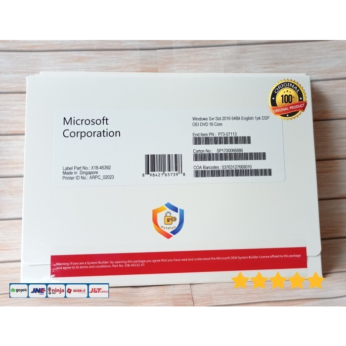 Jual Windoww Server 2019 Standard Original 24 Core 5 Cal Fullpack/Box ...