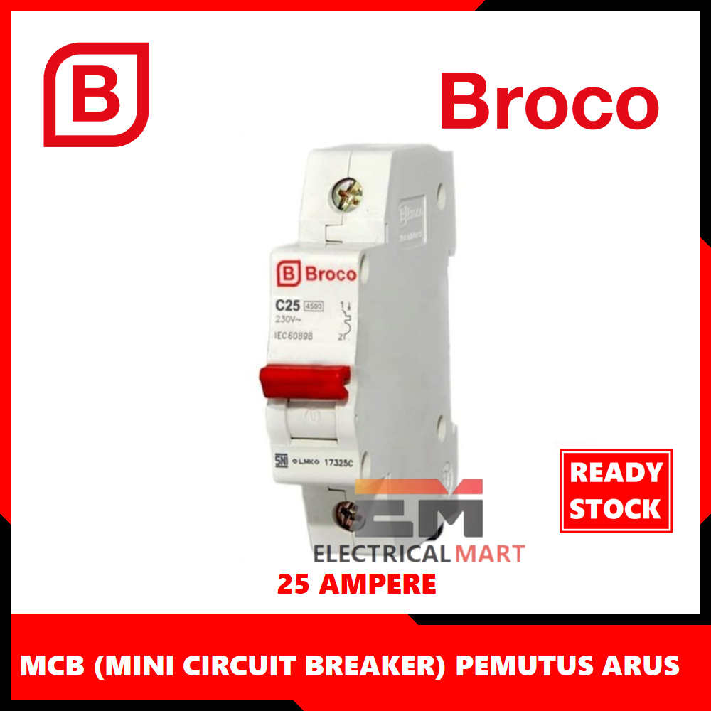 Jual MCB Broco 2A 4A 6A 10A 16A 20A 25A 32A 40A (17302 17304 17306 17310 17316 17320 17325 17332 ...