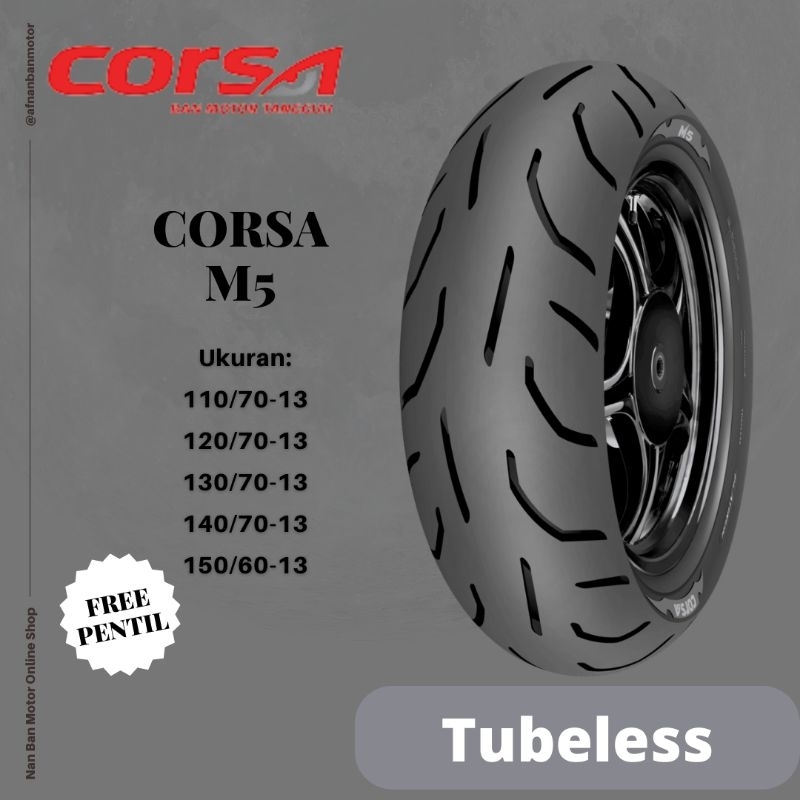 Jual BAN MOTOR CORSA PLATINUM M5 UKURAN 110/70-13, 120/70-13, 130/70-13 ...