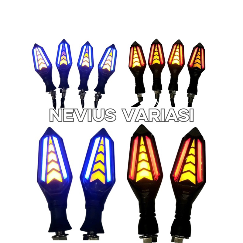 Jual 4 PCS LAMPU SEIN MOTOR VARIASI LED RUNNING 2 SISI SEN PANAH LAMPU ...