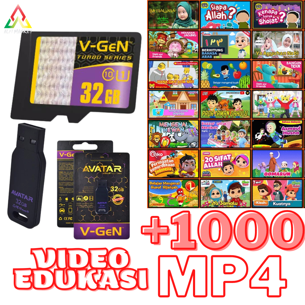 Jual Flashdisk / Memory Edukasi Anak Muslim 32GB Full Video Animasi ...