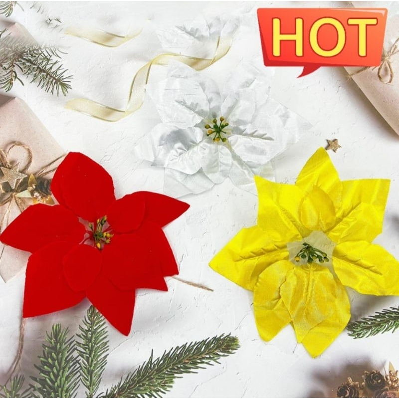 Jual Bunga Kastuba Bunga Poinsentia Big Size Hiasan Pohon Natal ...