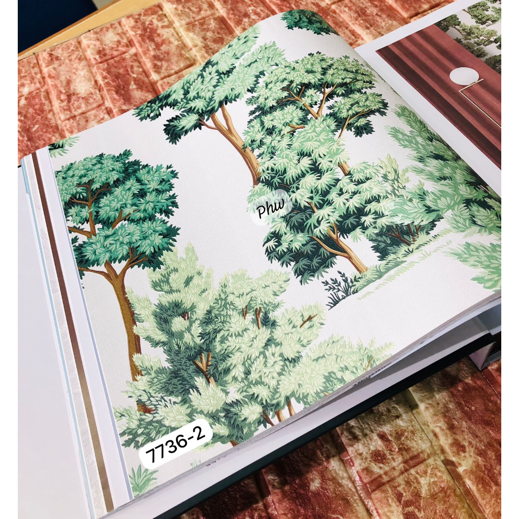 Jual WALLPAPER DINDING KOREA MOTIF POHON DAUN HIJAU RIMBUN ALAM NATURAL ...