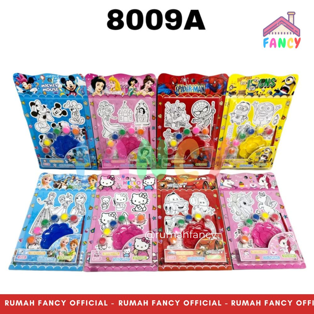 Jual Perlengkapan Mewarnai / Colouring Kit 8009 + Sticker / Study Set ...
