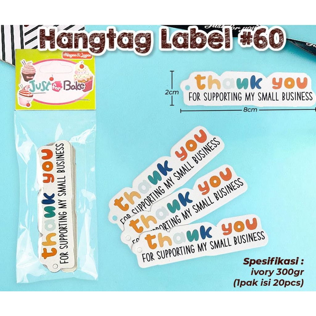 Jual Hangtag Label 60 | Hangtag Hiasan Toples | Dus Kue | Kemasan ...