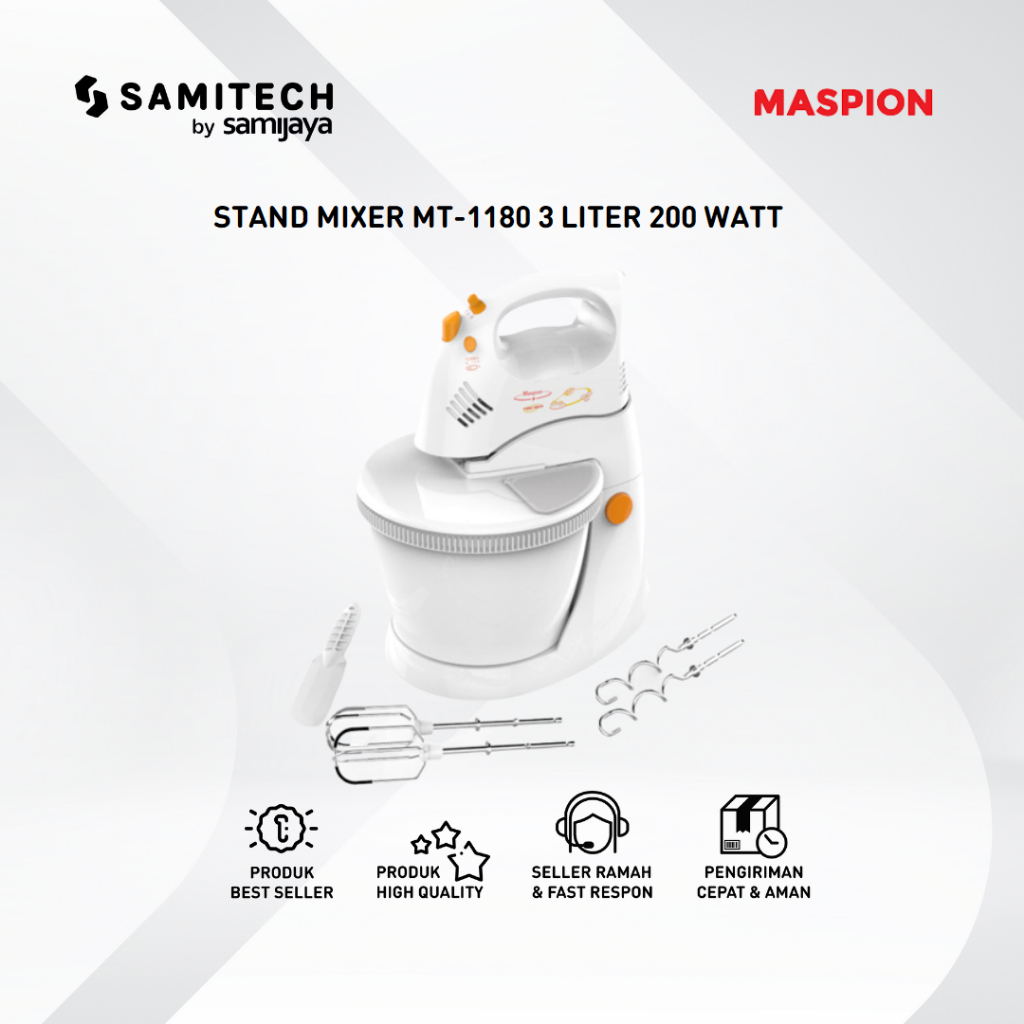 Jual MIXER MASPION - STANDING MIXER MASPION MT-1180 / MT 1180 3 LITER ...