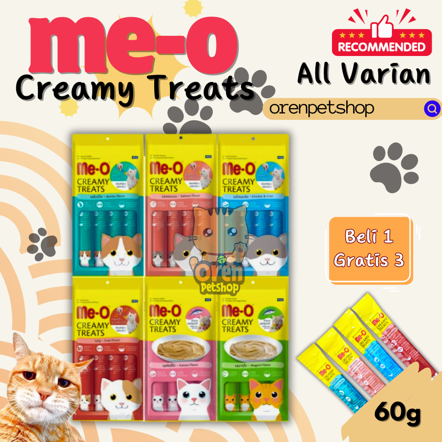 Jual Meo Creamy Treats 60 g Snack Cream Kucing All Varian rasa Oren ...