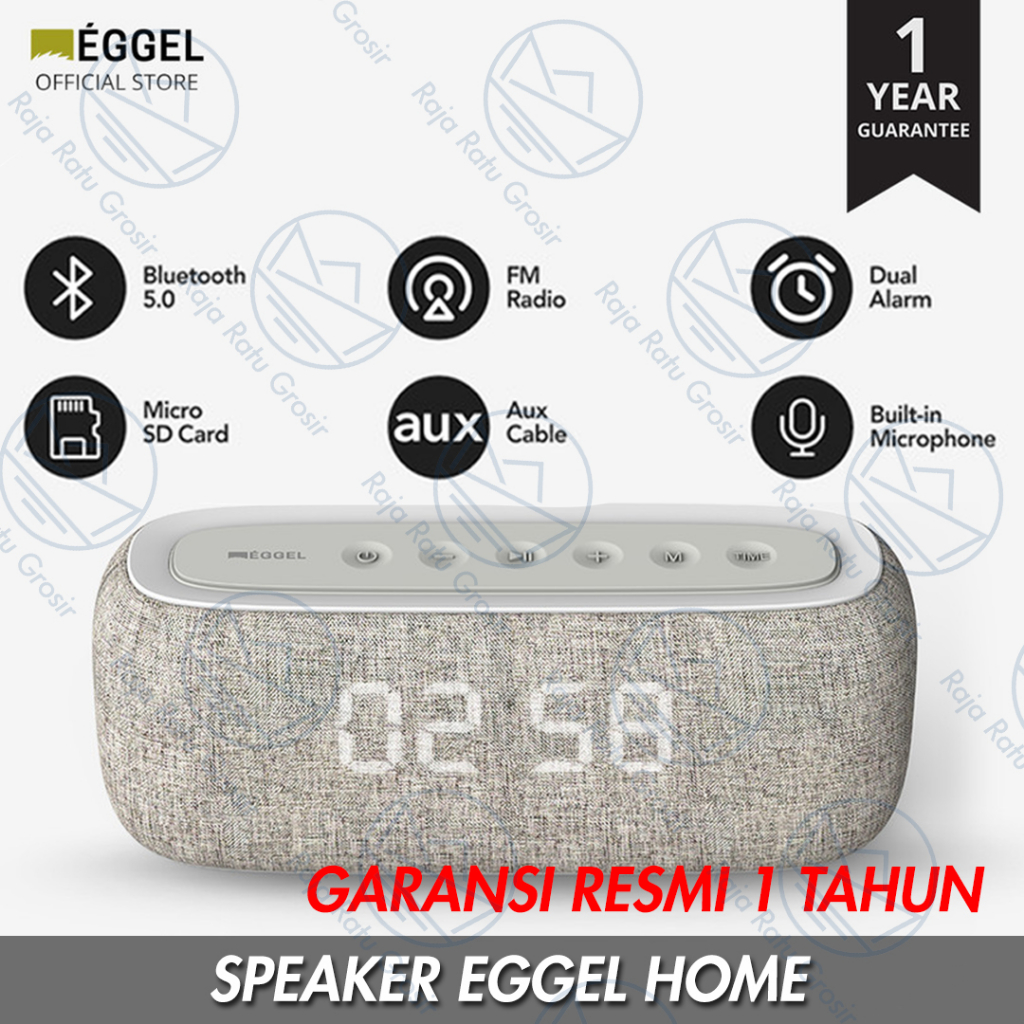 Jual SPEAKER EGGEL HOME RADIO FM JAM CLOCK WIRELESS BLUETOOTH PORTABLE ...