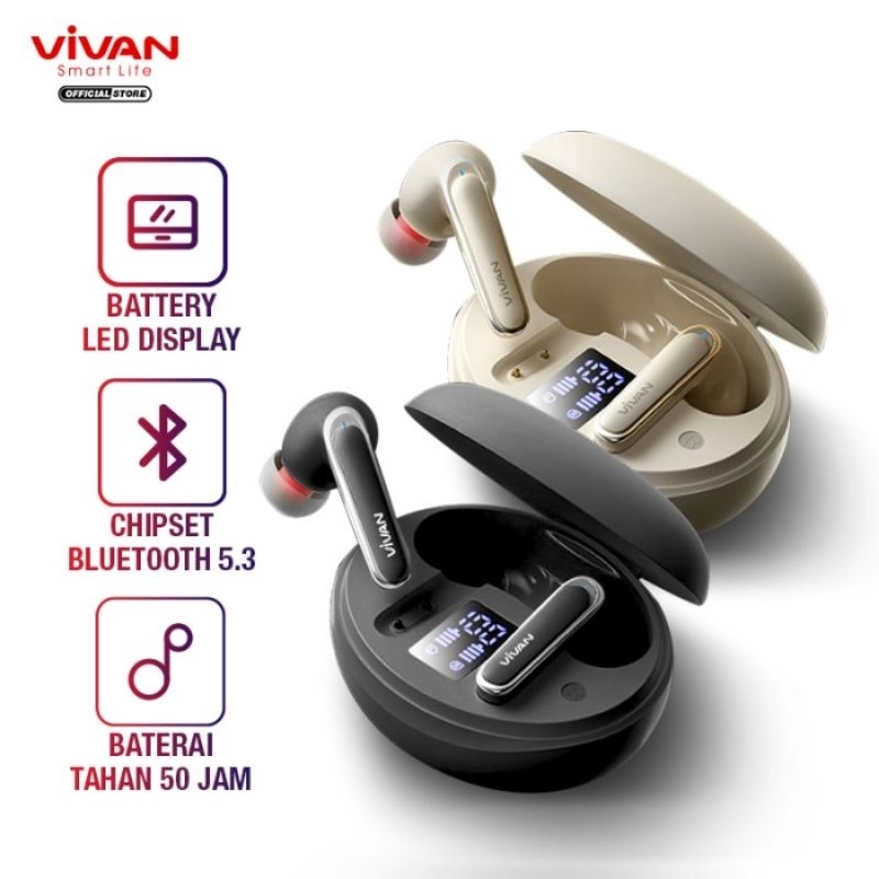 Jual Vivan Liberty T330 ENC Earphone Wireless TWS Headset Bluetooth 5.3 ...