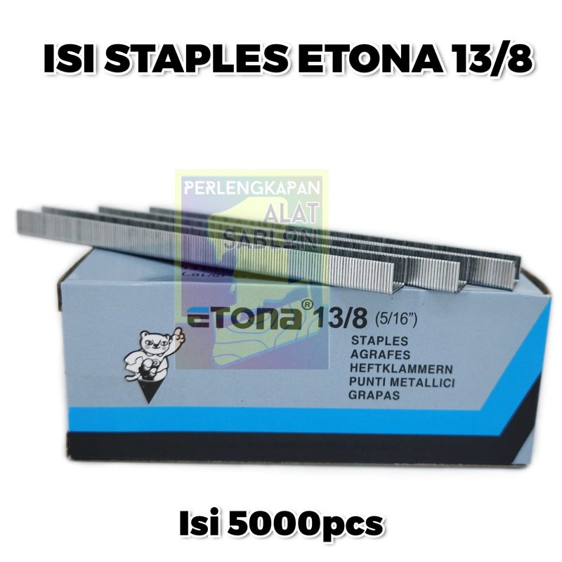 Jual ISI STAPLES ETONA 13/8 5000pcs GUN TACKER | Shopee Indonesia