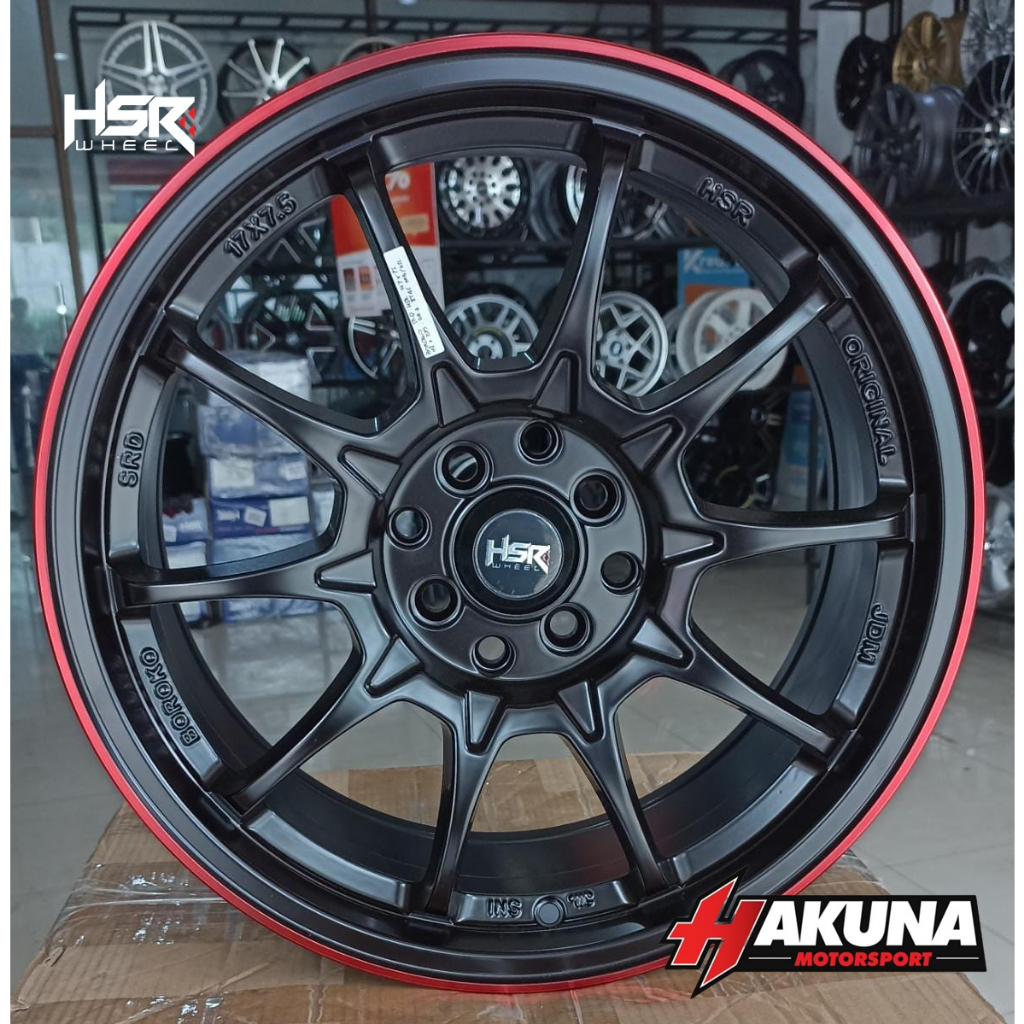 Jual Velg Mobil Racing HSR BOROKO SRD R17 Pcd4x100-114,3 Warna Black Red Line Buat City,Vios ...