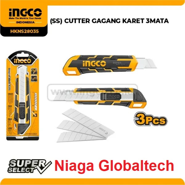 Jual INGCO CUTTER BESAR SNAP OFF BLADE KNIFE PISAU INGCO HKNS16001 | Shopee Indonesia