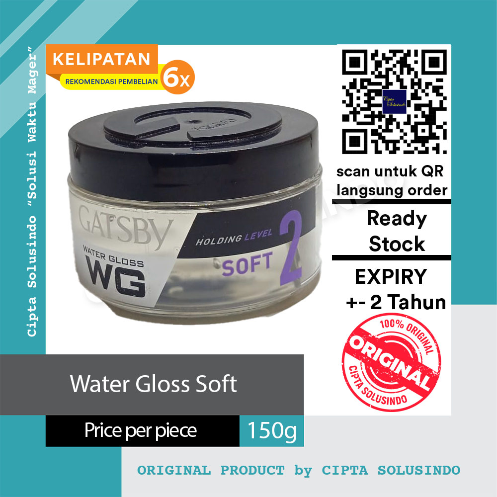 Jual Hair gel rambut gatsby water gloss Soft Level 2 Besar 150g ...