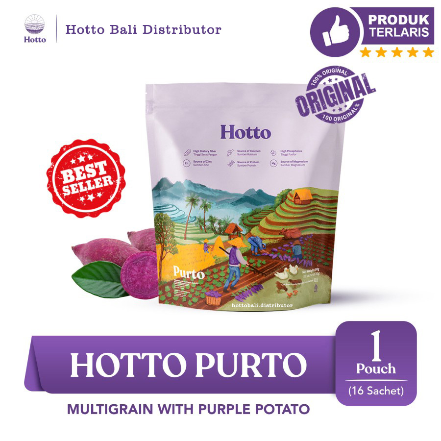 Jual Hotto Purto Oat 1 Pouch isi 16 Sachets Superfood Multigrain ...