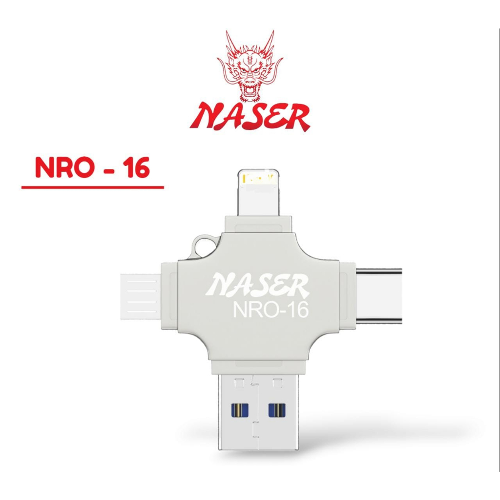 Jual NASER OTG 4IN1 NRO-16 / Otg Usb 3.0 to Micro + Type C + Li9htnin9 ...