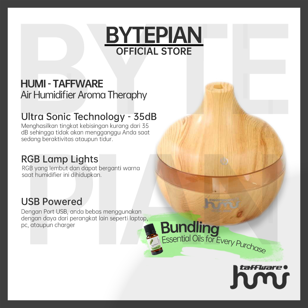 Jual Taffware HUMI Diffuser Air Humidifier Ultrasonic Aroma Terapi ...