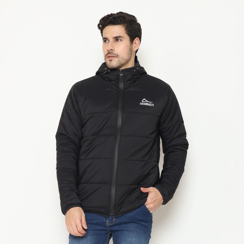 Jual HEMMEH Man Down Jacket Hitam Polos | Shopee Indonesia