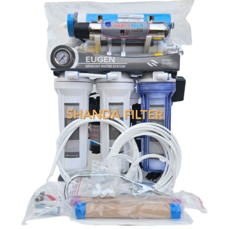 Jual Mesin RO Reverse Osmosis 7 Step Eugen 500 Gpd + UV 2 Gpm - STAND | Shopee Indonesia