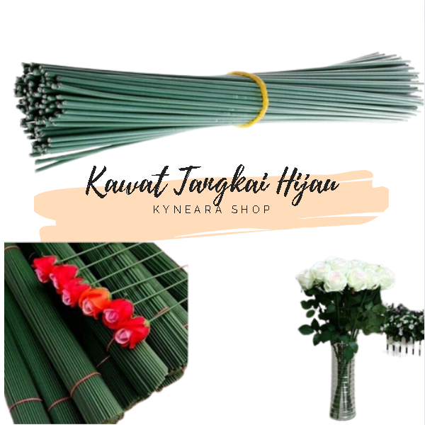 Jual Kawat Tangkai Hijau Bunga isi 20pc | Shopee Indonesia