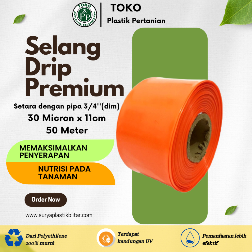 Jual Selang Drip Premium 30 micron 3 dim 50 meter | Shopee Indonesia