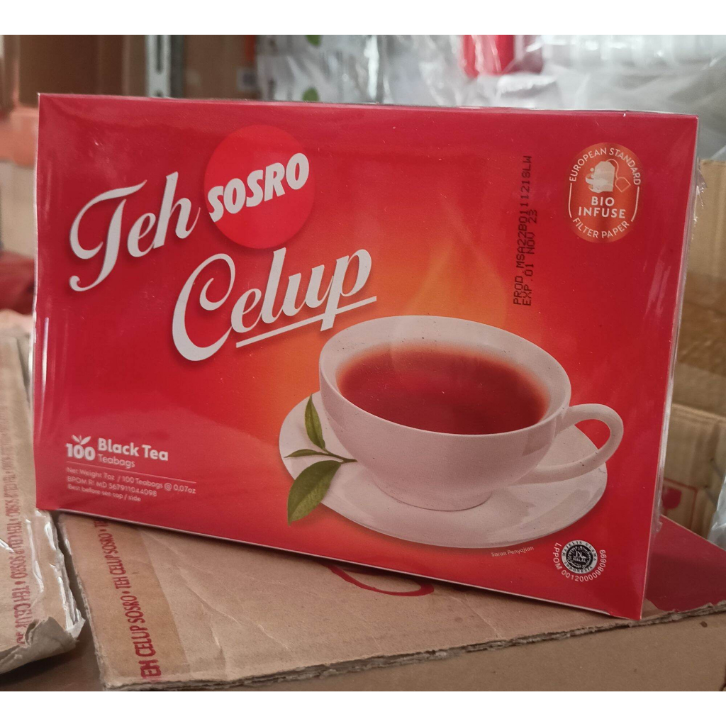 Jual TEH SOSRO CELUP ISI 100 SACHET @2 GRAM TEH ASLI | Shopee Indonesia