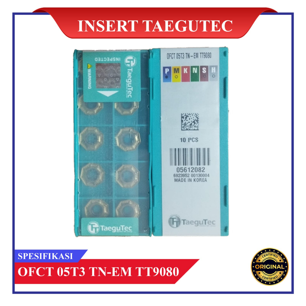 Jual Insert Taegutec 0FCT 05T3 TN-EM TT9080 original dijual per box ...