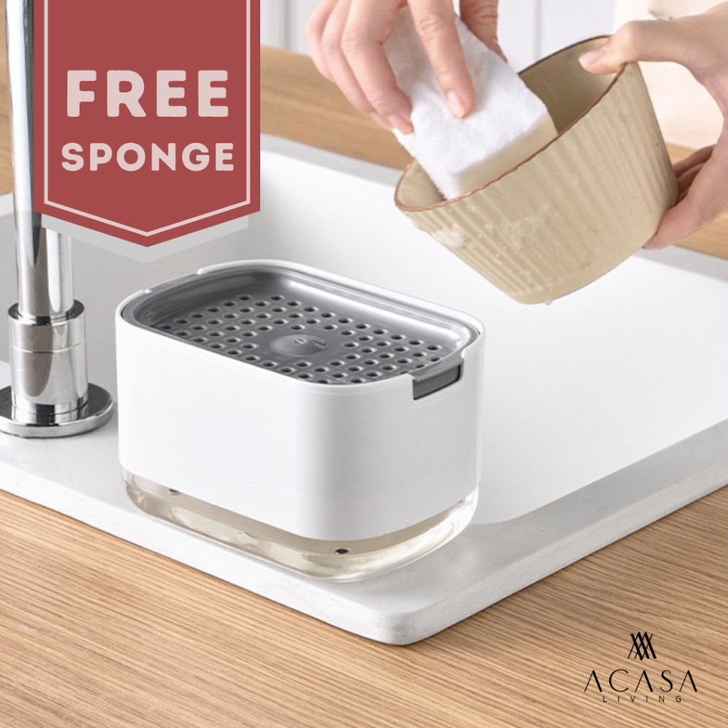 Jual SOLE - Soap Dispenser - Tempat/Kotak Sabun Cuci Piring FREE Sponge ...