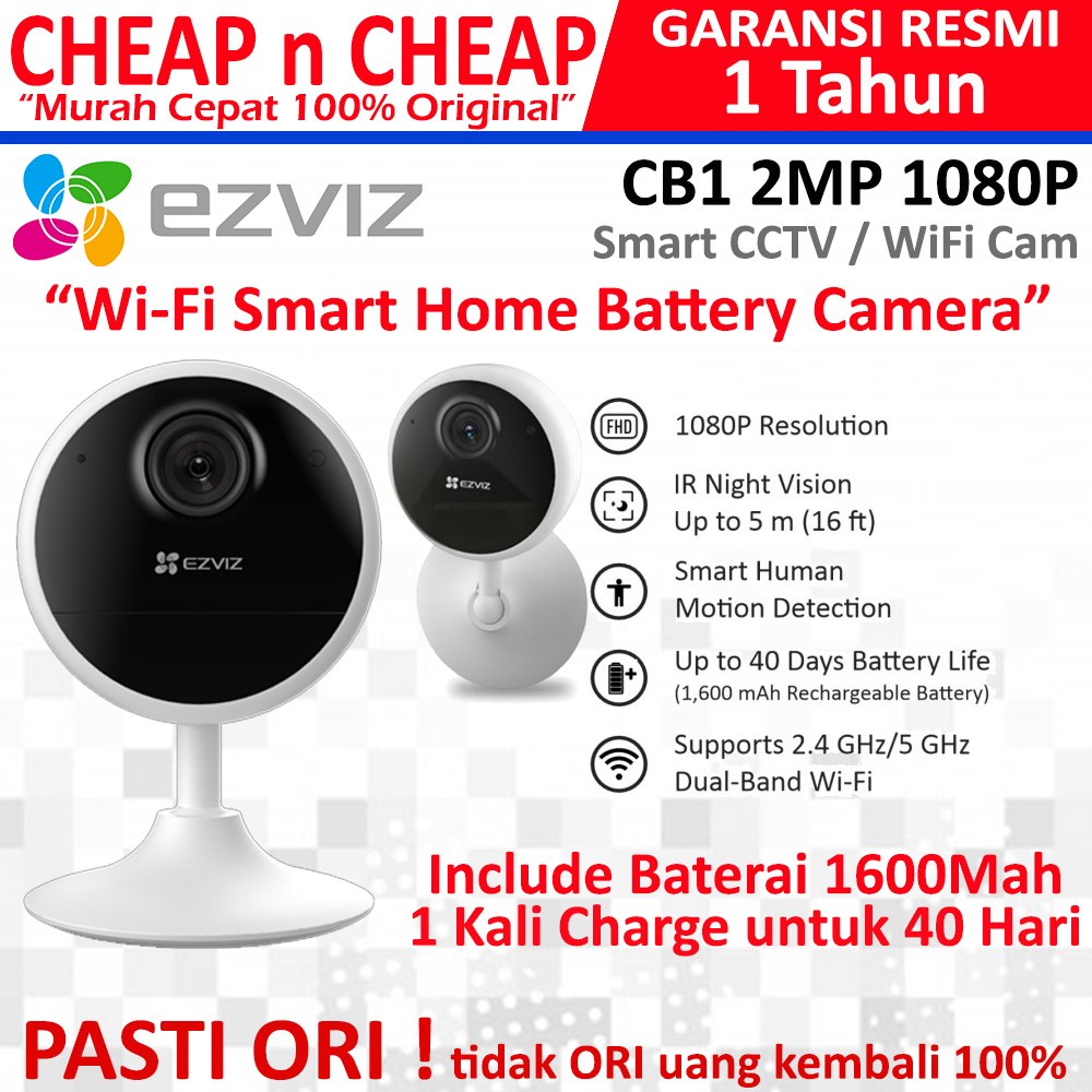 Jual Ezviz CB1 2MP 1080P Baterai - Portable Wifi Battery Camera CCTV ...