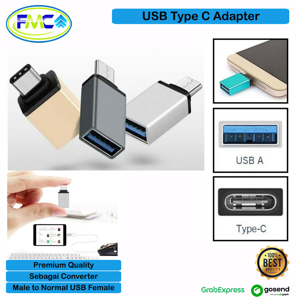 Jual OTG USB type C Non Kabel Converter Data Transfer Tipe-c Connector Port Adaptor Handphone ...