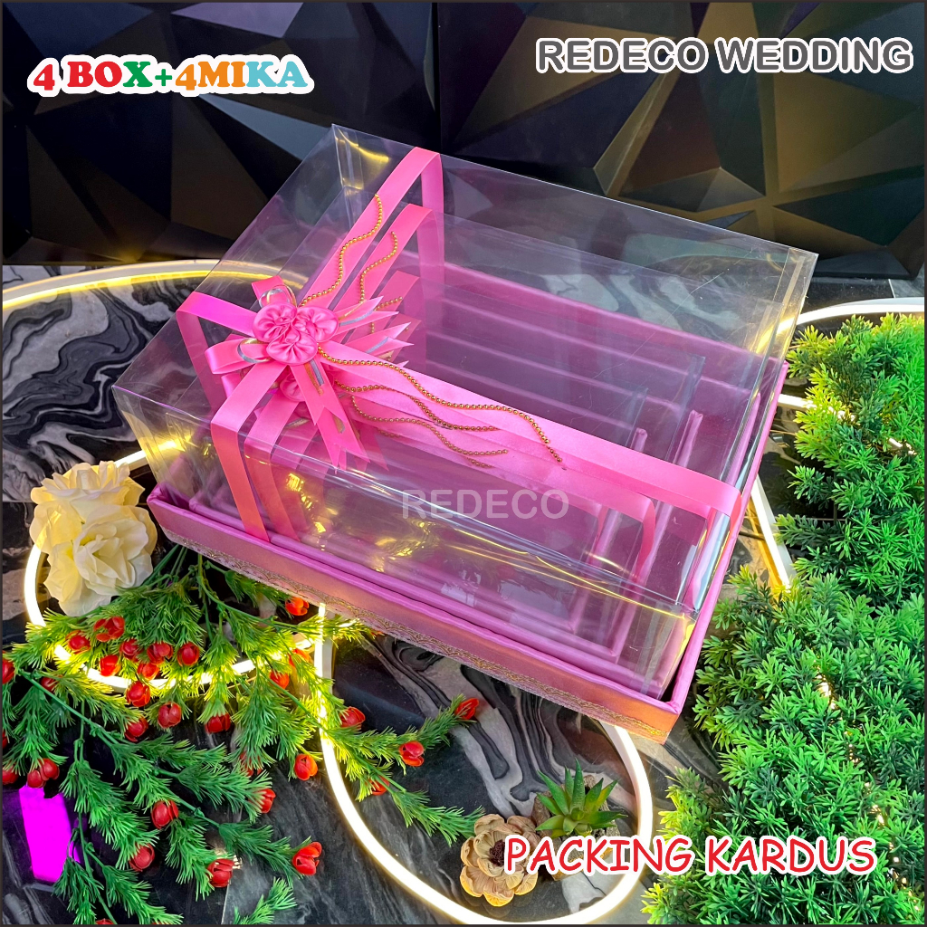Jual Box Kotak Seserahan Pernikahan Model Pita 1 set Isi 4 Hantaran ...