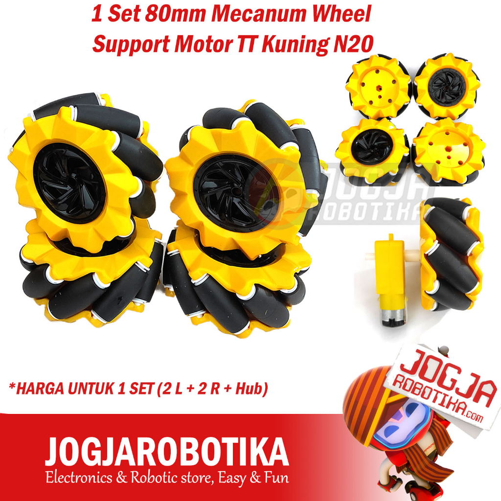 Jual 1 Set Mecanum Wheel Roda Robot Omni-Directional Smart Car Support ...