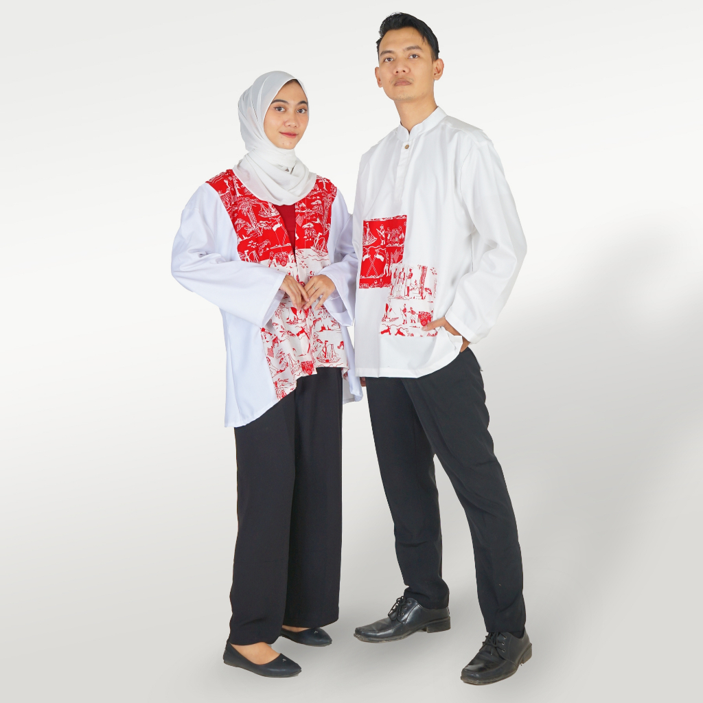 Jual BATIK TRUSMI Set Couple Outer Batik Wanita dan Kemeja Pria Motif ...