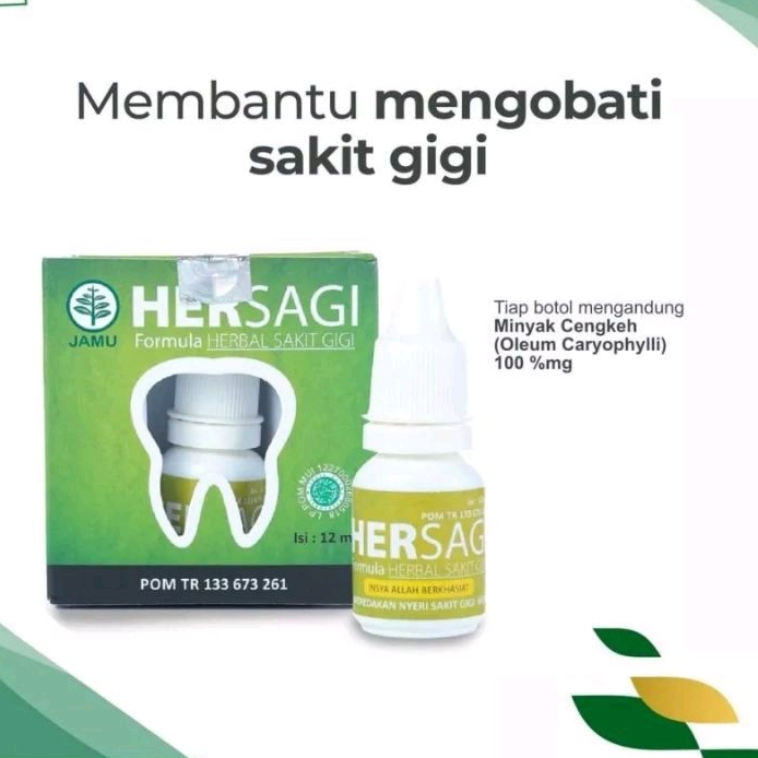 Jual HERSAGI HERBAL SAKIT GIGI TETES Atasi sakit gigi berlubang ...