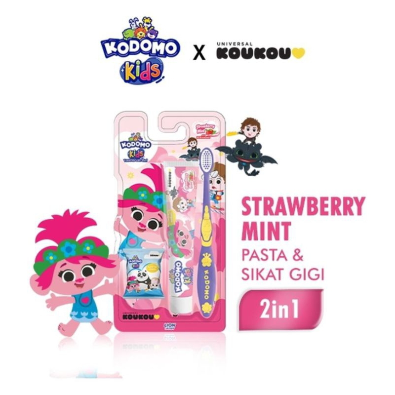 Jual KODOMO PASTA GIGI + SIKAT GIGI PRO KIDS 2 in 1 no. 1 | Shopee Indonesia
